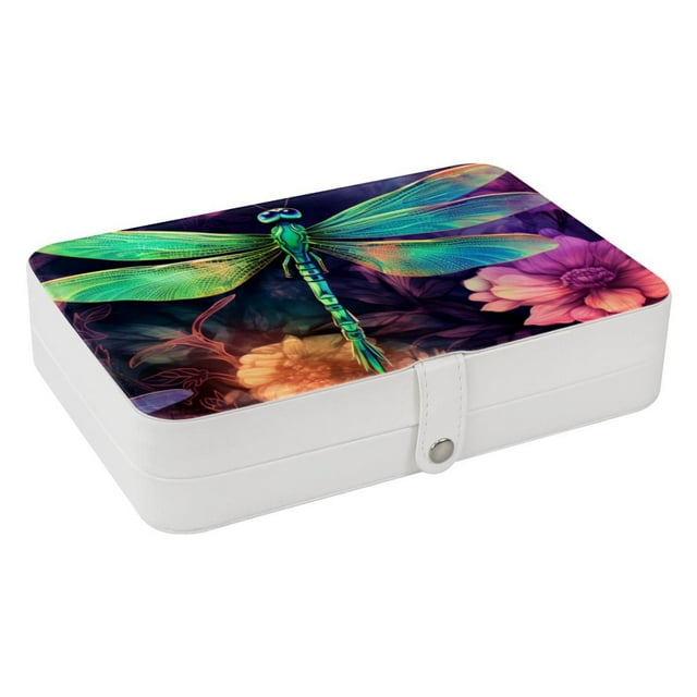 Dragonfly PU Leather Jewelry Box Display Case with Removable ...