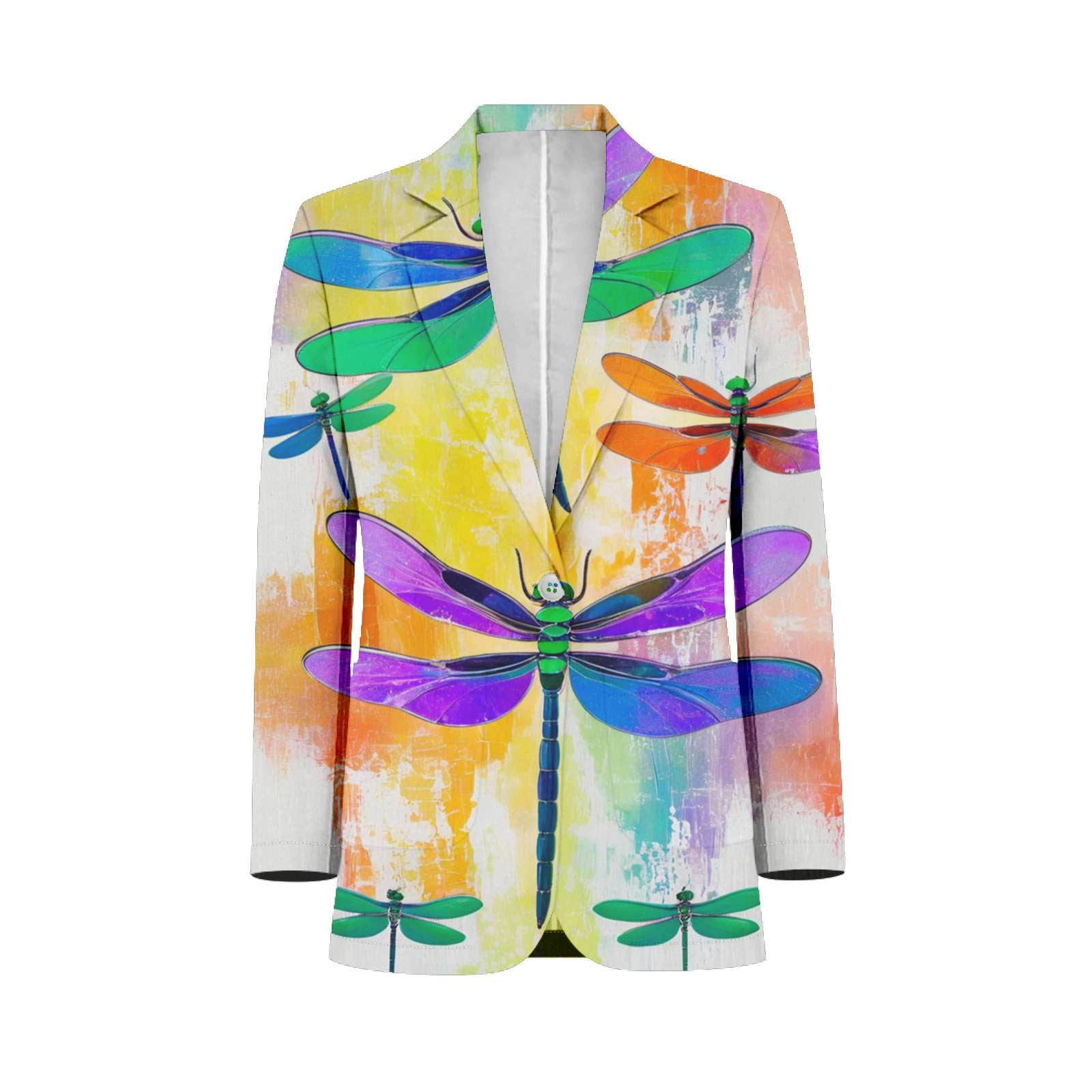 Dragonfly Pattern Art Print Men Blazers Slim Clothing Summer Jacket Man ...