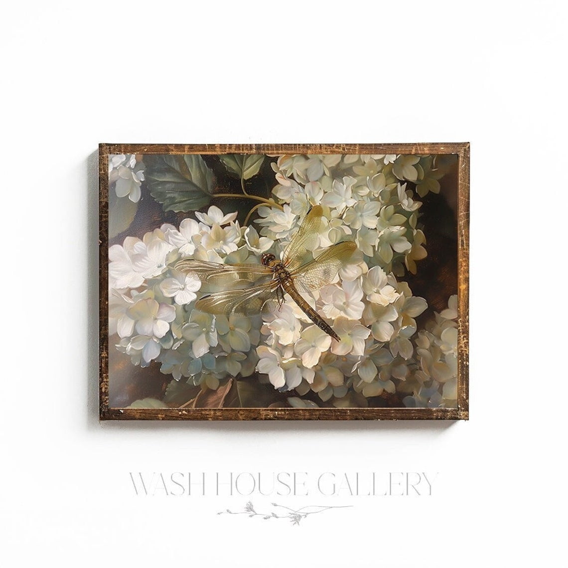 Dragonfly Poster Cottagecore Hydrangea Botanical Poster Vintage ...