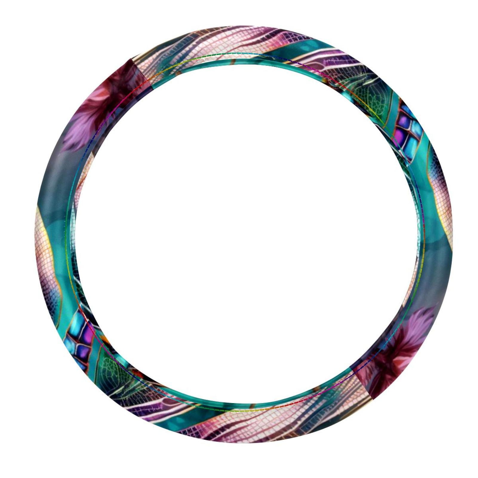 Dragonfly Printed 14.5 Inch PVC Leather Steering Wheel Cover - Auto ...