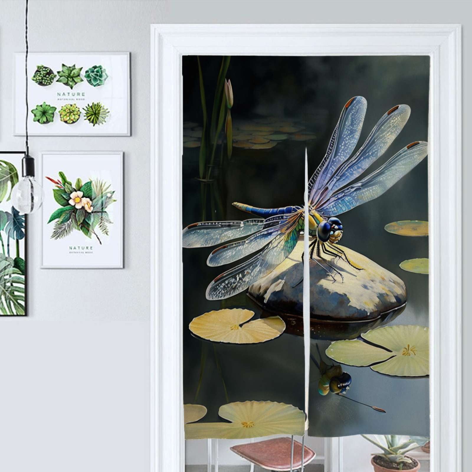 Dragonfly Reflection Art Print Door Curtain Nordic Living Room ...