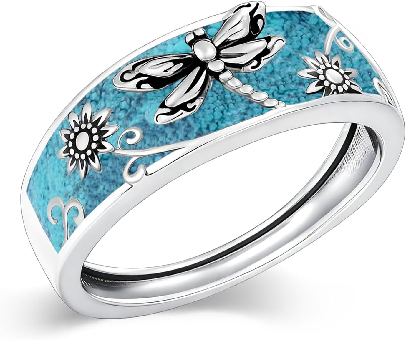 Dragonfly Ring 925 Sterling Silver Turquoise Ring Dragonfly Jewelry ...