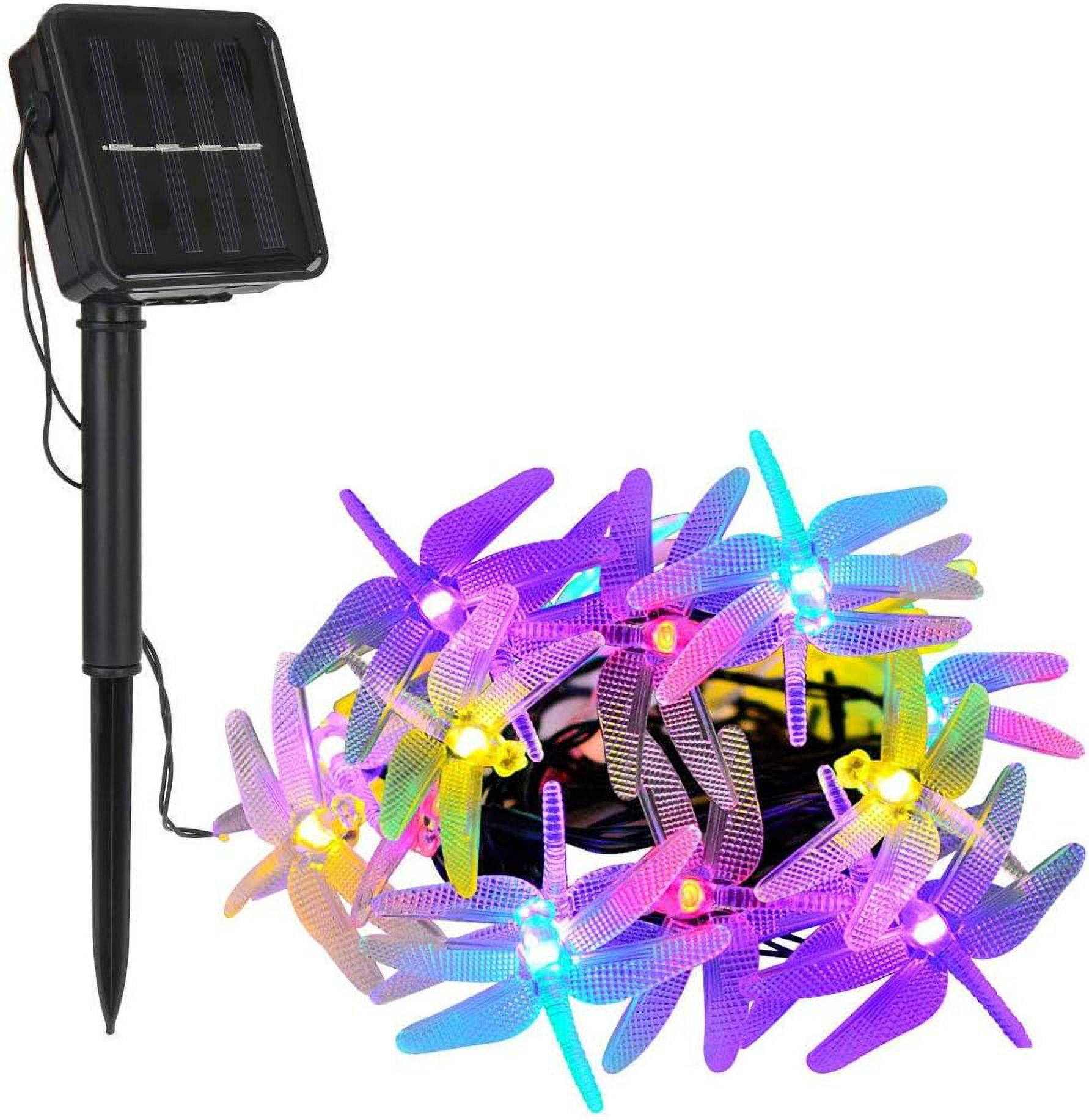 Dragonfly Solar String Lights Outdoor, 20ft 30 LED Waterproof Fairy ...