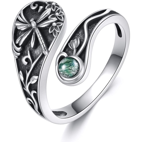 Dragonfly Spoon Ring S925 Sterling Silver Dragonfly Ring Adjustable ...