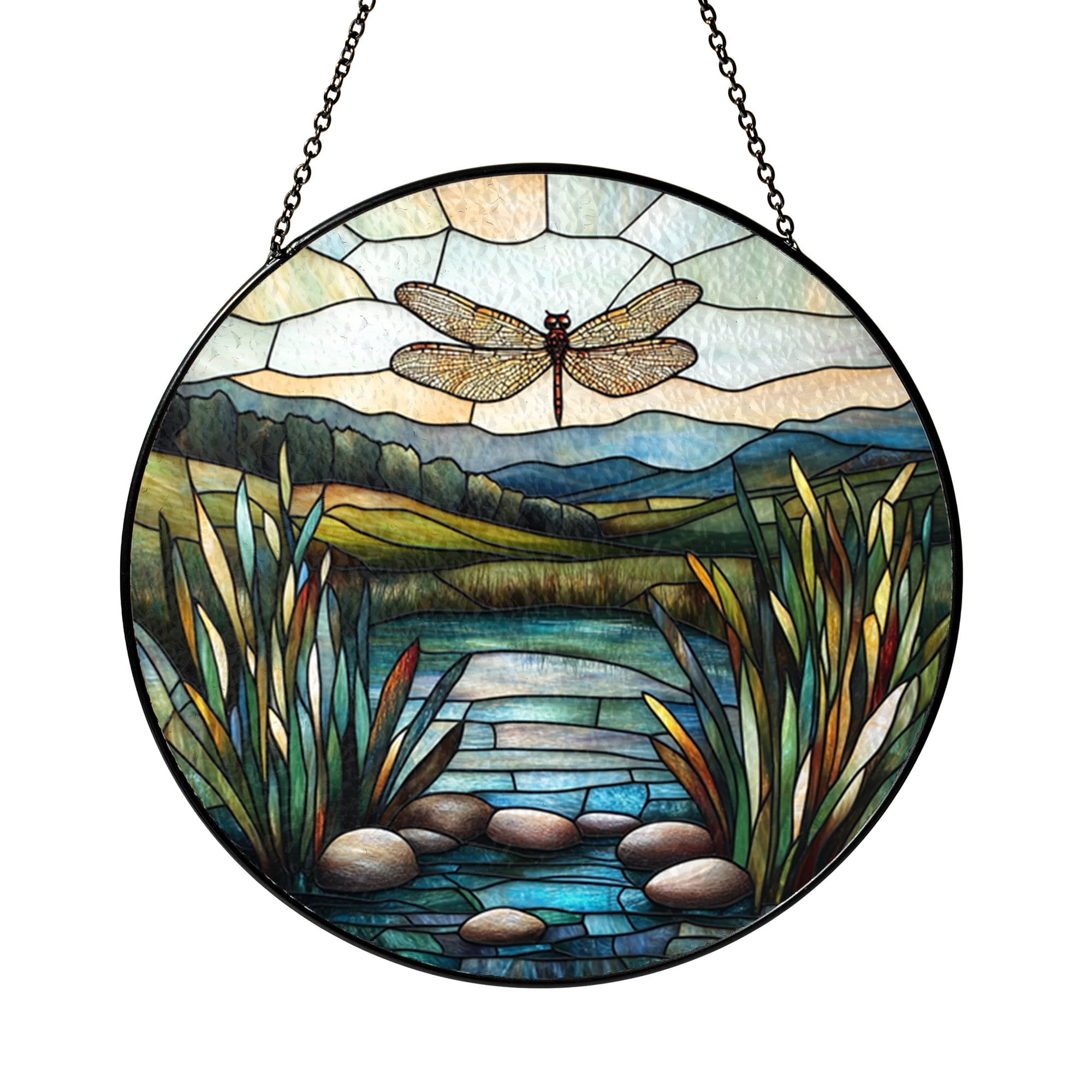 Dragonfly Stained Glass Suncatcher – Garden Inspired Window Hanging ...