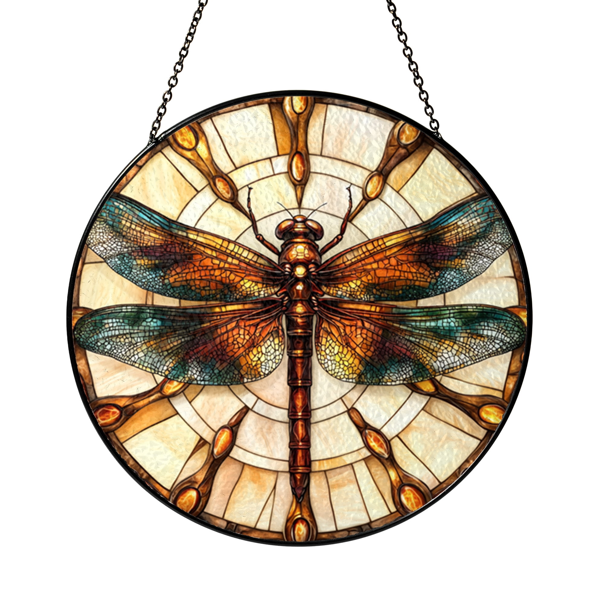 Dragonfly Stained Glass Suncatcher – Nature Window Hanging Art ...