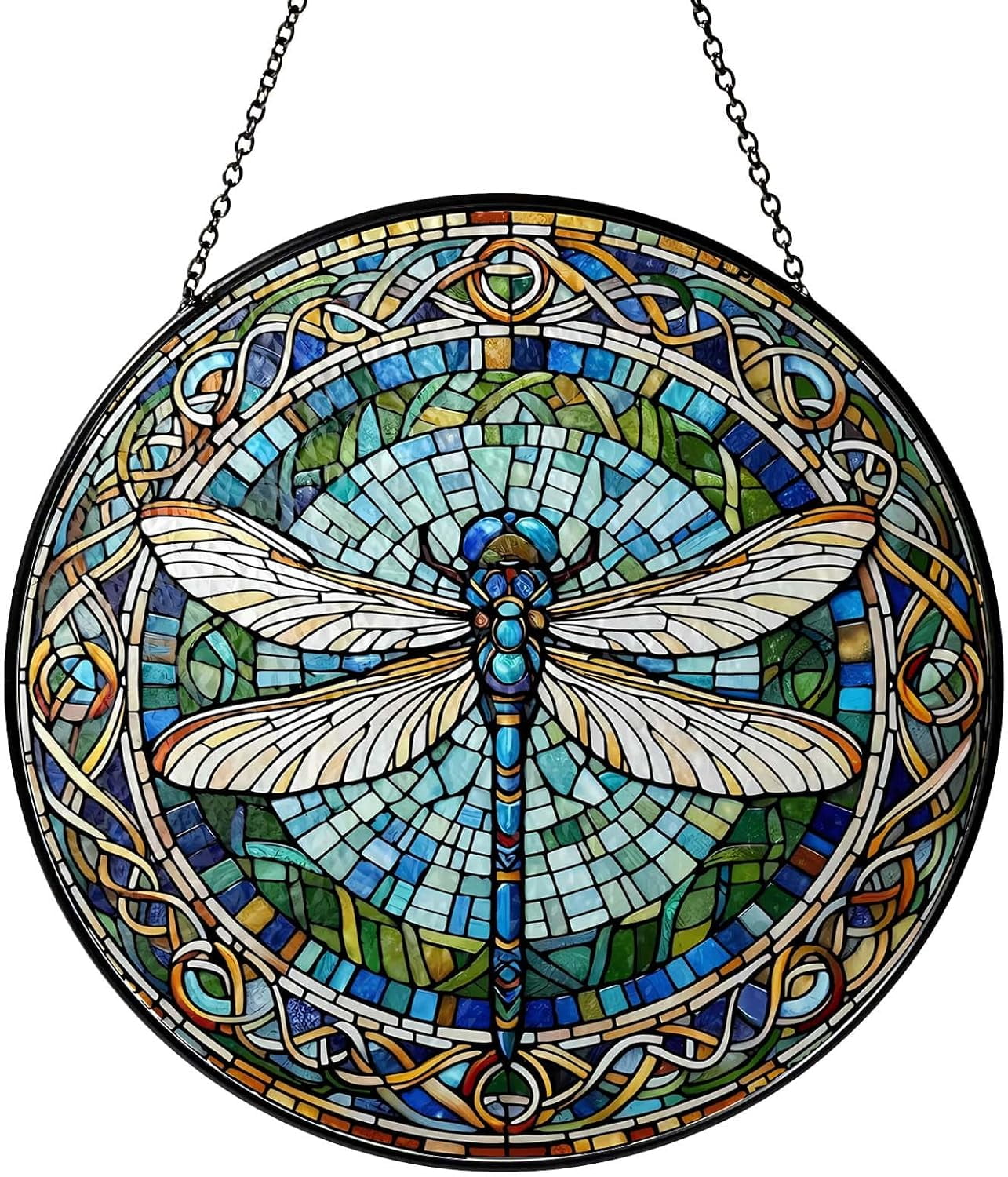 Dragonfly Stained Glass Window Hanging Sun Catcher Dragonfly Gifts for ...