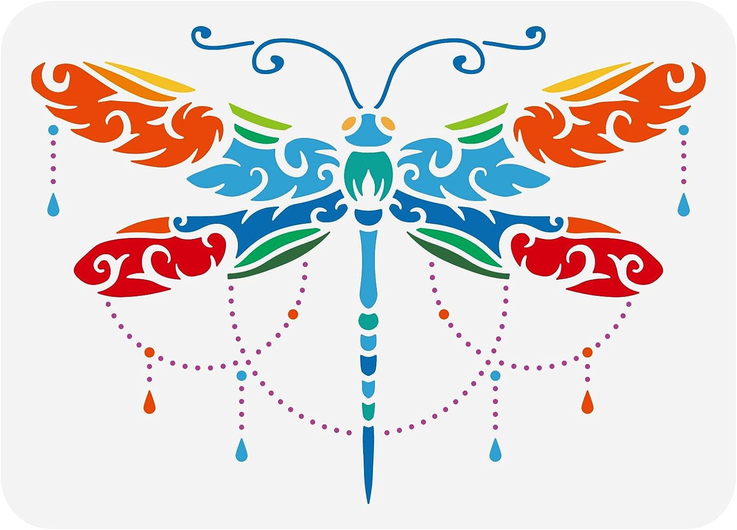 Dragonfly Stencil 8.3x11.7inch Reusable Fancy Dragonfly Drawing Stencil ...