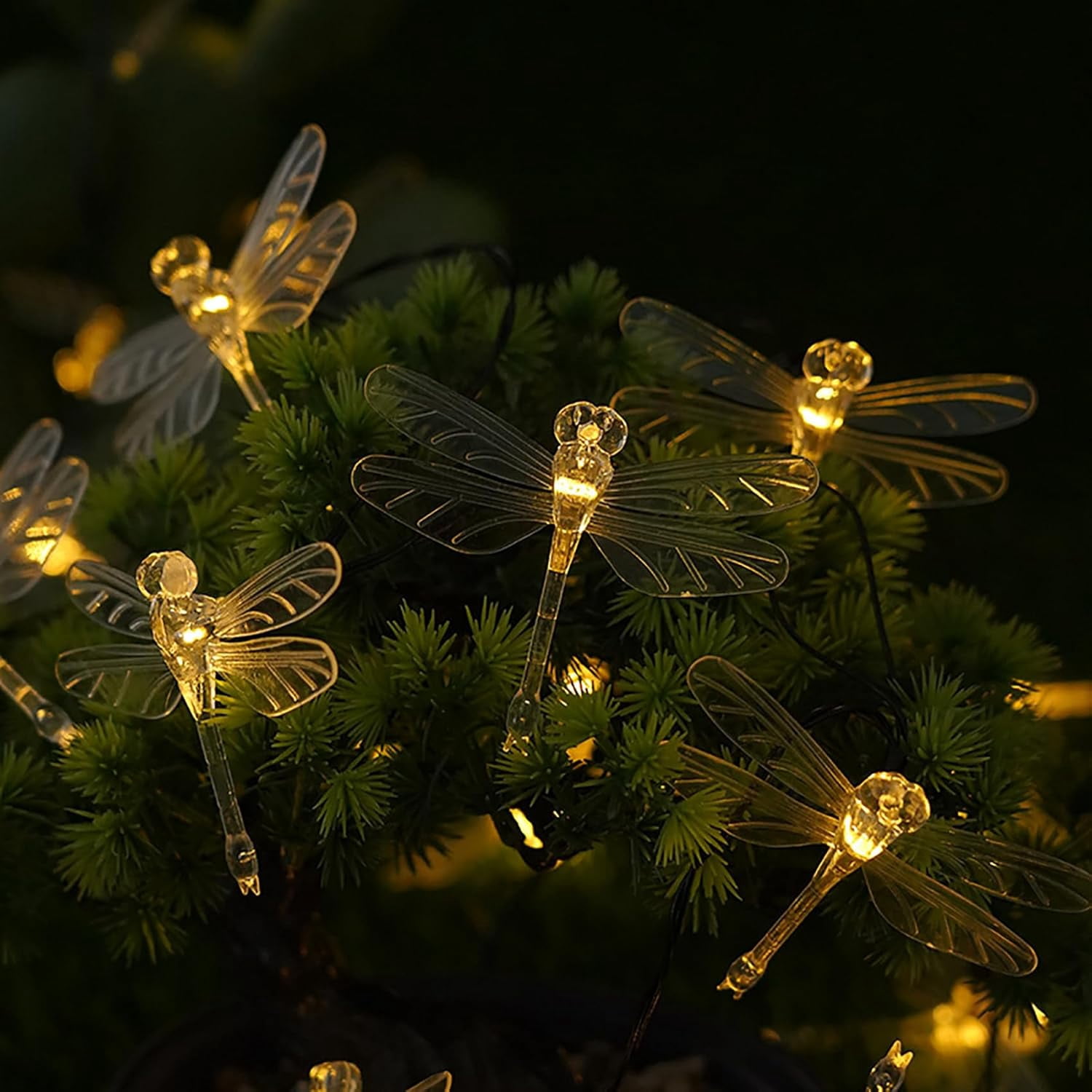 Dragonfly String Lights Battery Operated Fairy Lights 2 Mode Twinkle ...