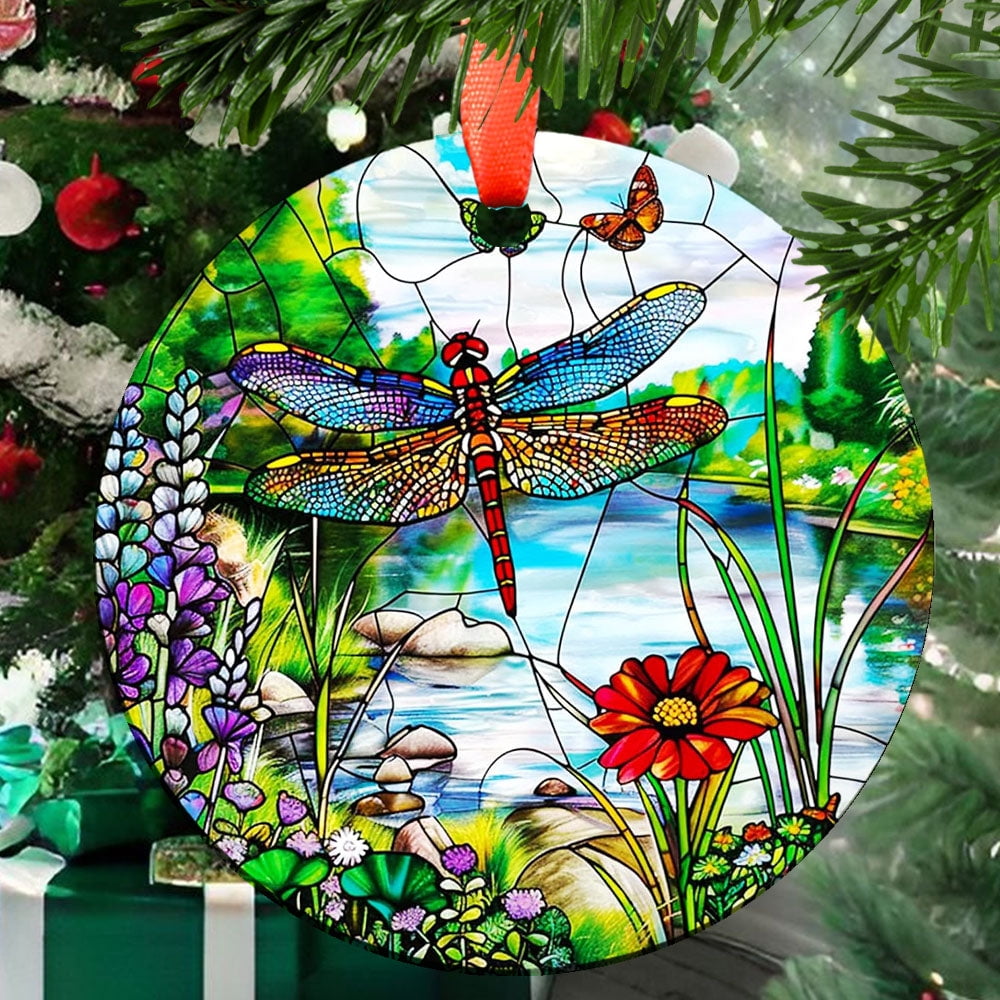 Dragonfly Suncatcher Ornament Window Hanging - Handmade Suncatchers for Windows Hanging - Sun ...