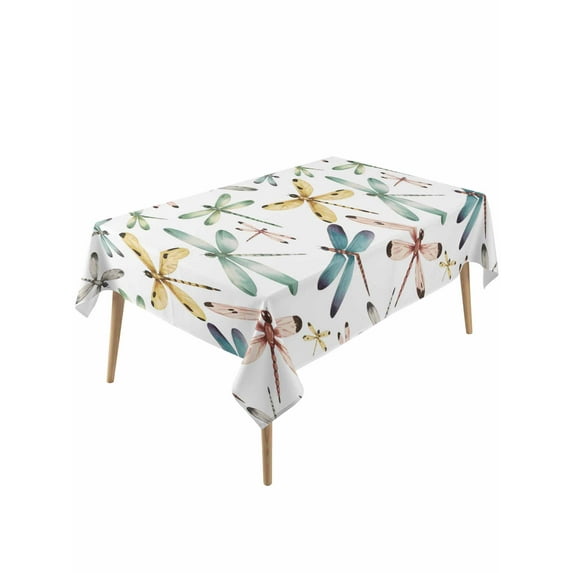 Dragonfly Table Cloth, Watercolor Colorful Nature Painting Art ...