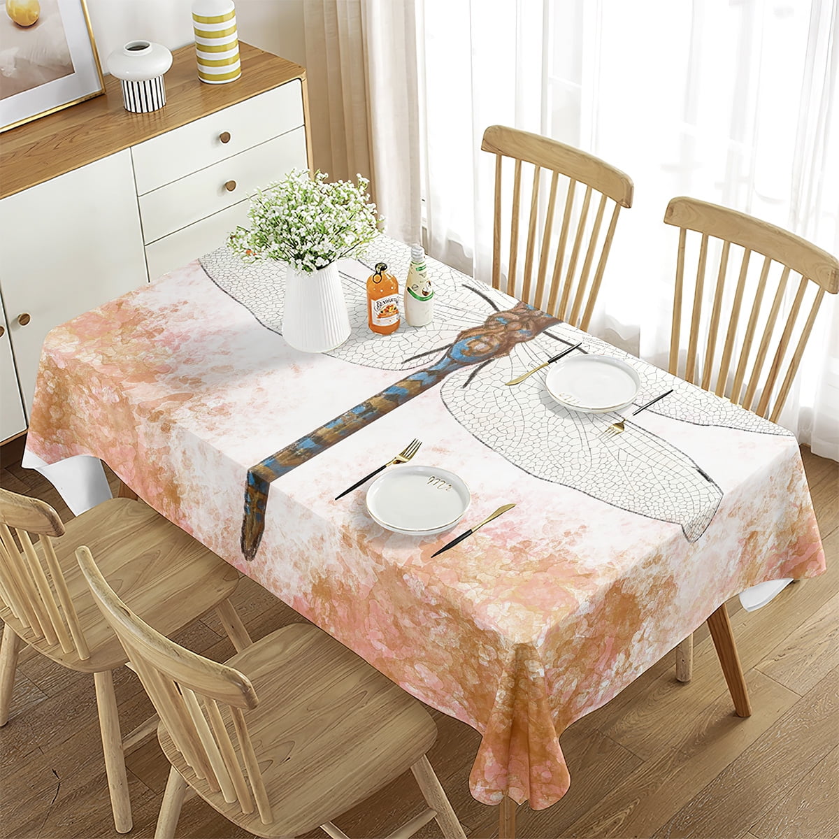 Dragonfly Tablecloth Rectangular Dining Table Tablecloth for Coffee ...