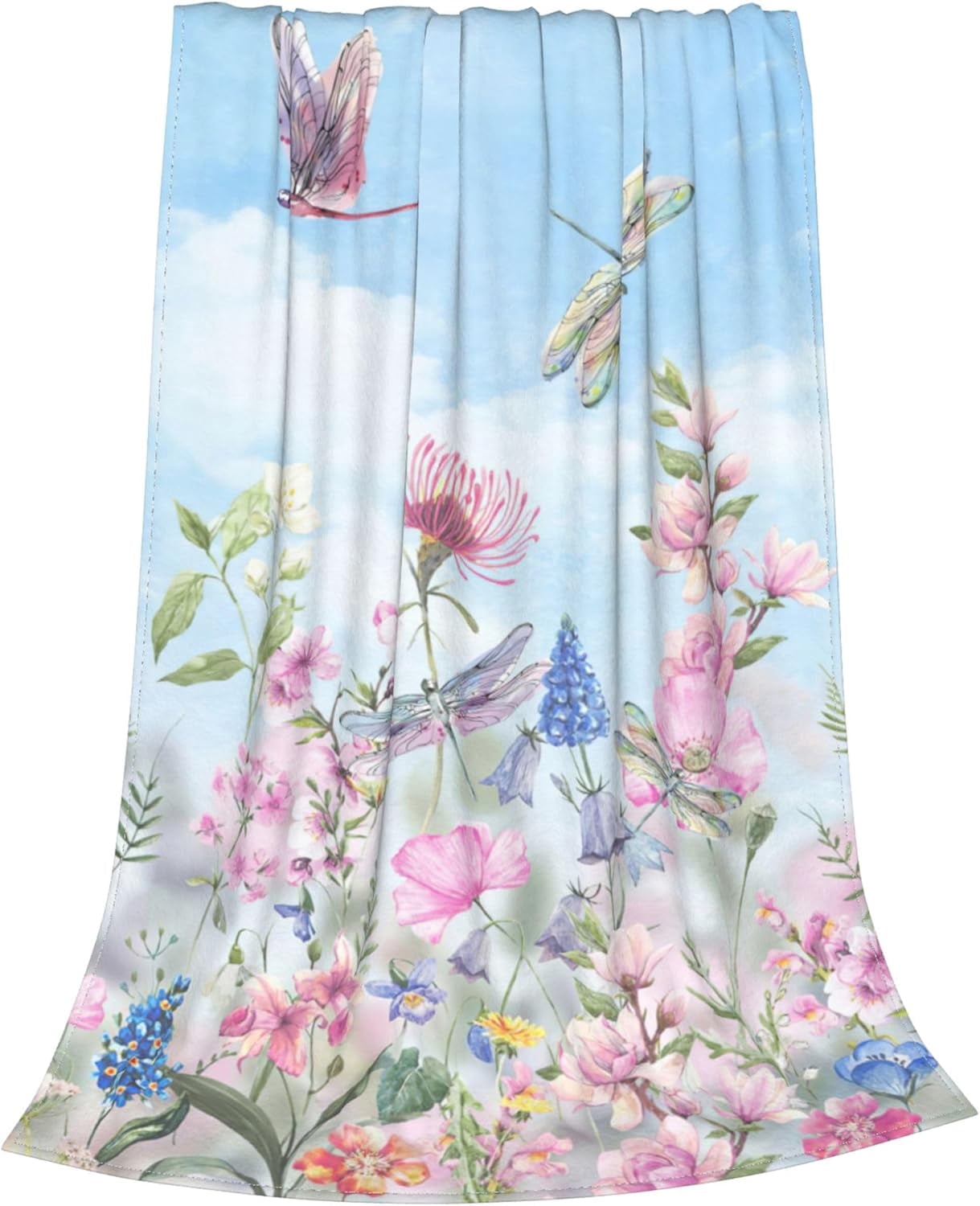 Dragonfly Throw Blankets for Girls, Kids Warm Lightweight Flannel ...