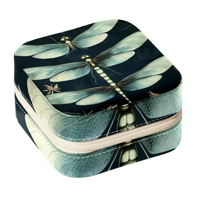 Dragonfly Travel Portable Square Jewelry Box Organizer for Girls and ...