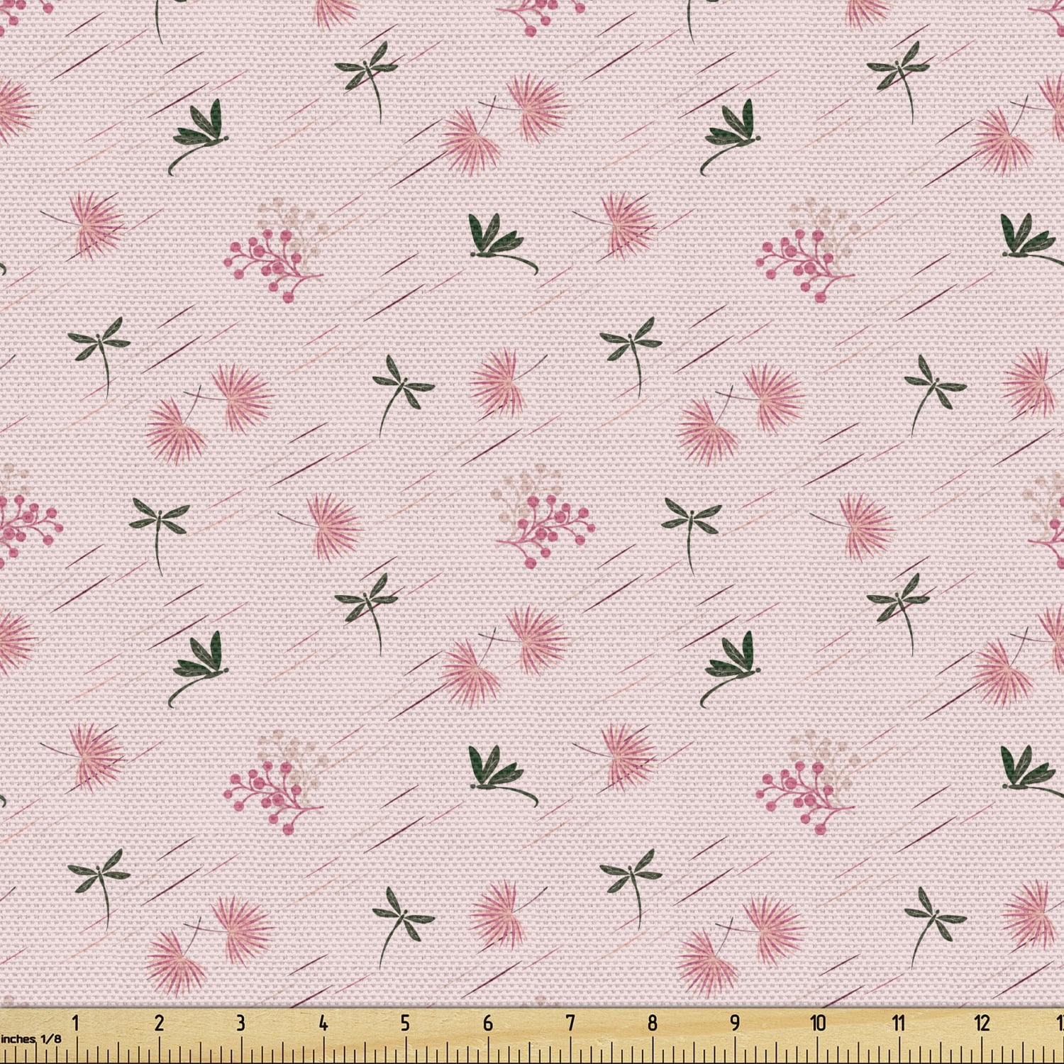 Ambesonne Dragonfly Fabric by the Yard Upholstery, Spring Pattern ...