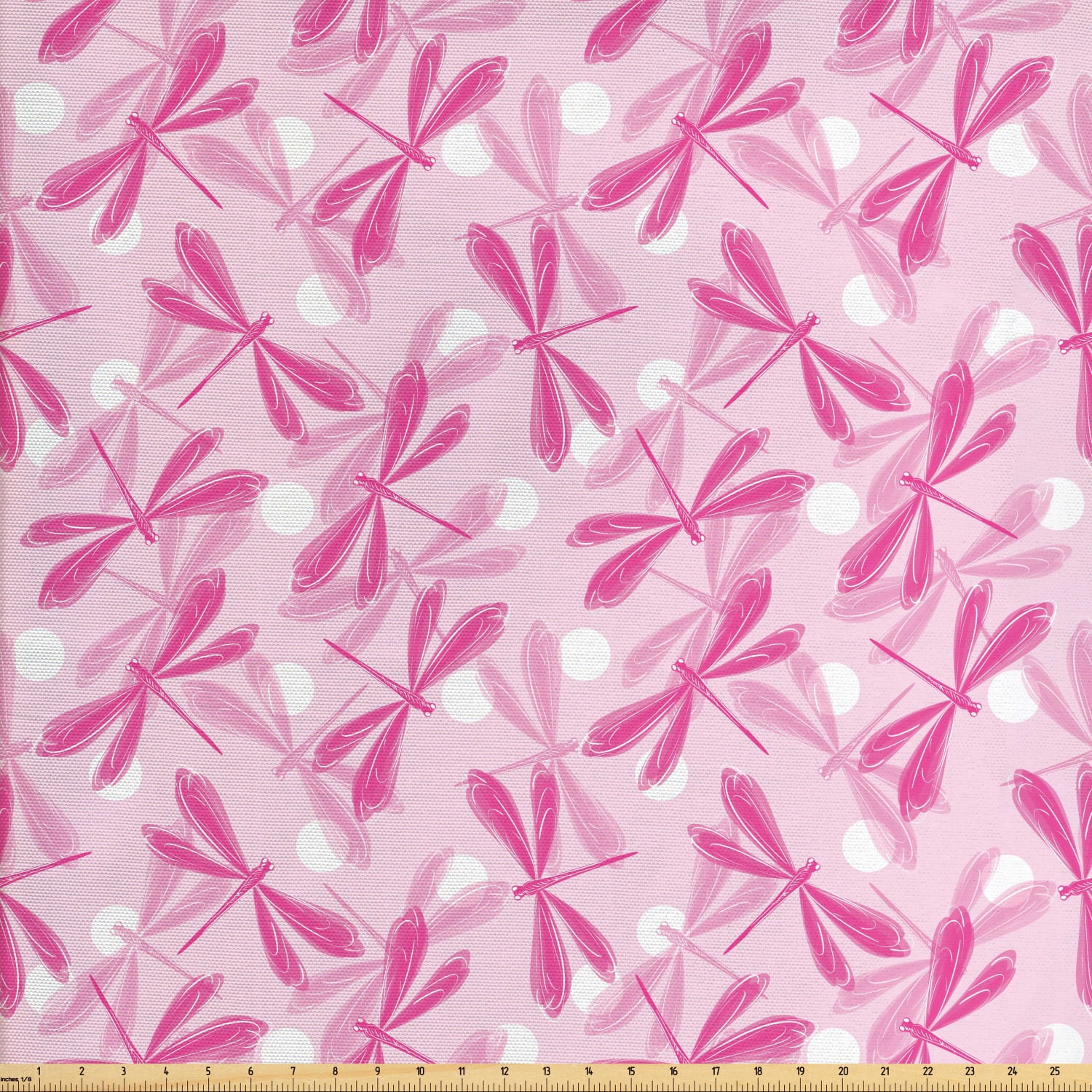 Ambesonne Dragonfly Fabric by the Yard Upholstery, Vibrant Wings Insect ...