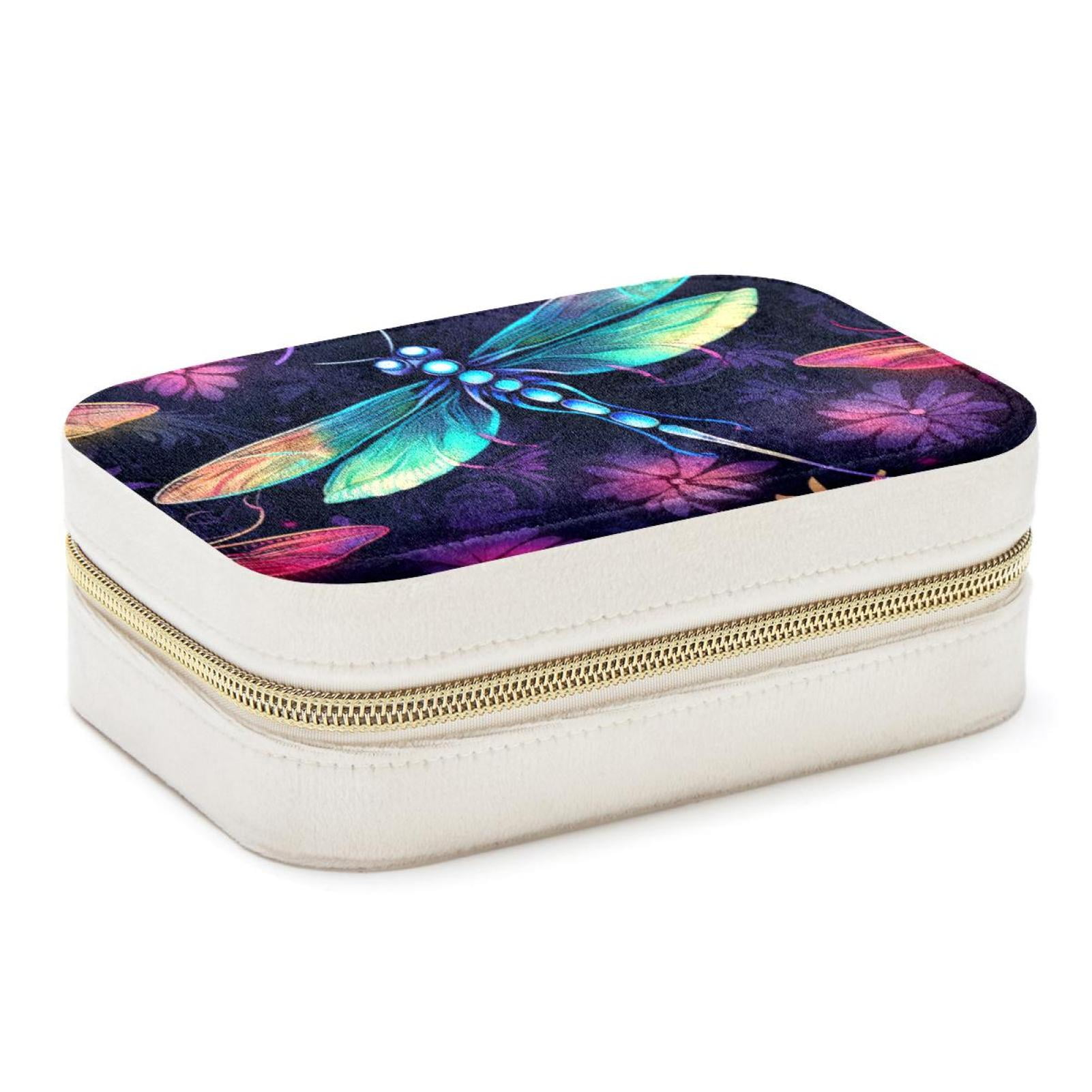 Dragonfly Velvet Portable Travel Organizer Box with Removable ...