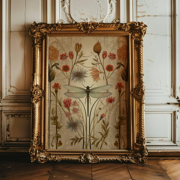 Dragonfly Wall Art, Dragonfly Print, William Morris, Aesthetic Wall ...