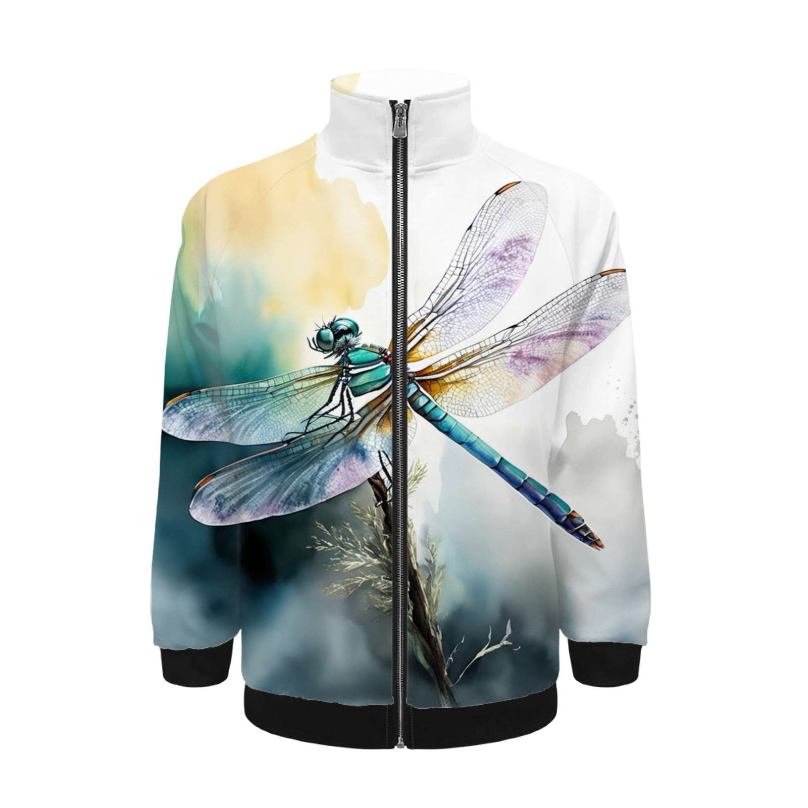 Dragonfly Watercolor Art Jacket Men's Street Cool Long Sleeves Coat ...