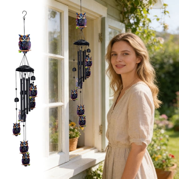 Dragonfly Wind Chimes for Outside, Black Metal Windchimes Outdoors ...