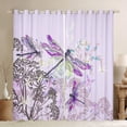 Dragonfly Window Curtains Dandelion Floral Window Drapes Treatments for ...