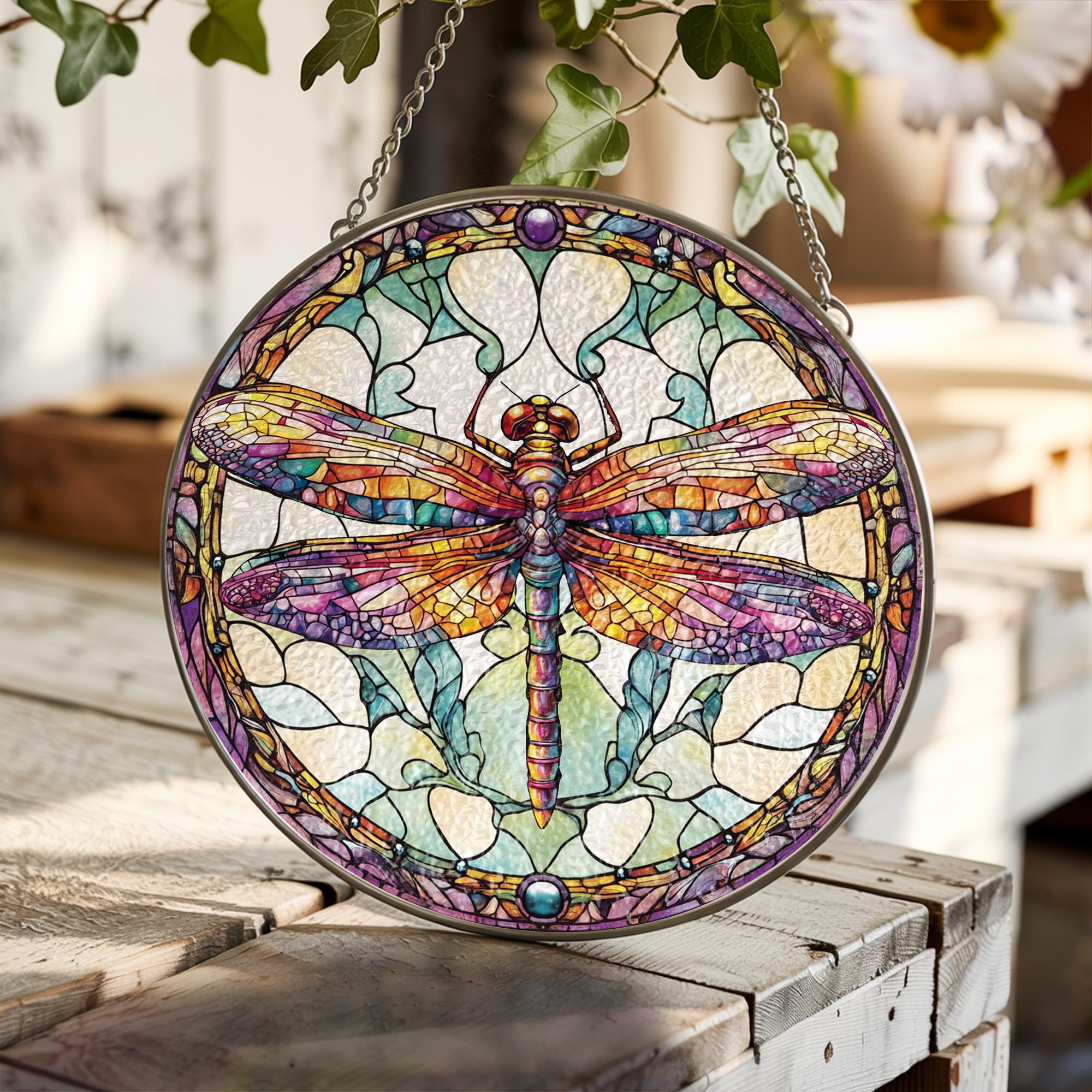 Dragonfly Window Hanging Stained, Dragonfly Suncatcher, Dragonfly Blue ...