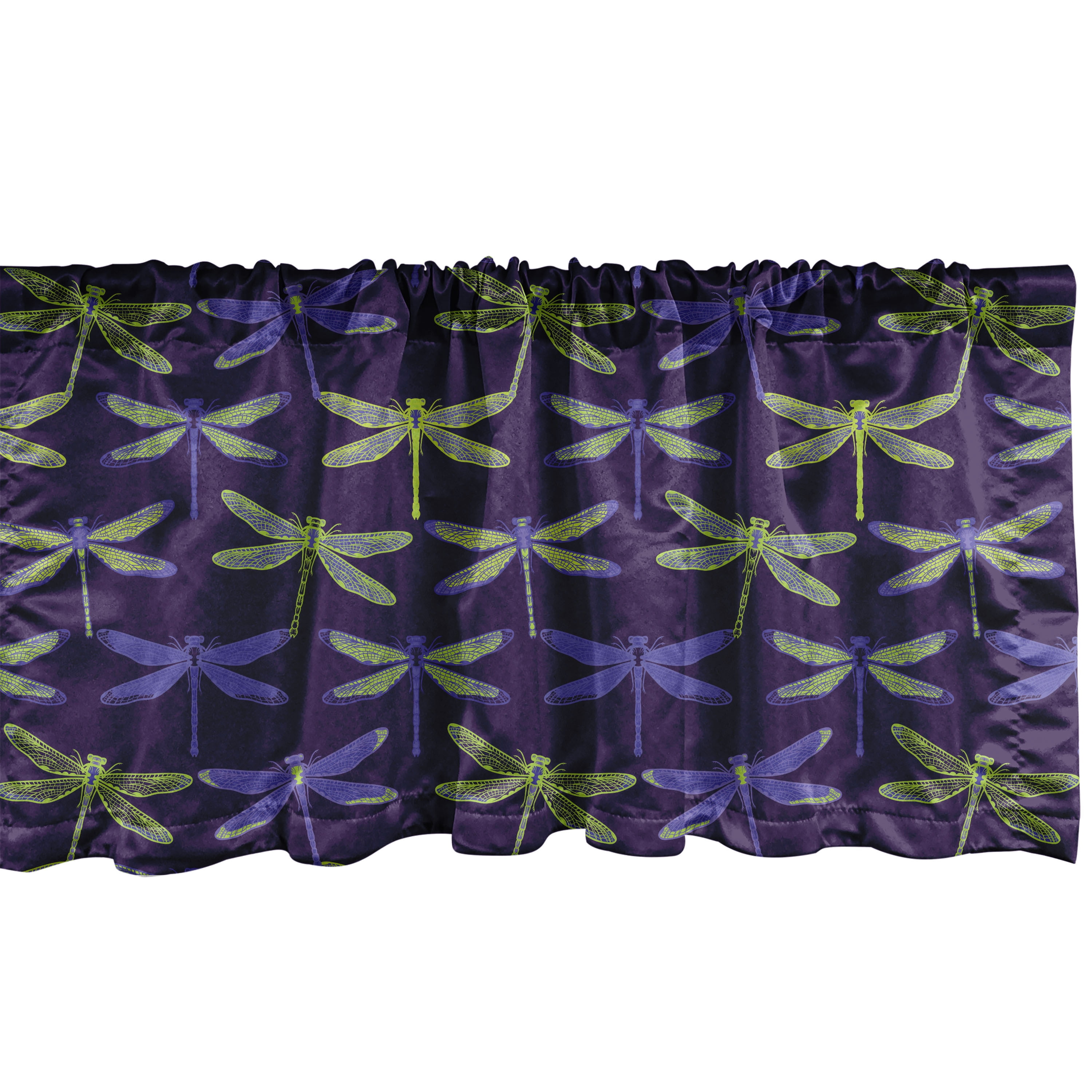 Ambesonne Dragonfly Valance Pack of 2, Hand Drawn Contrast Bugs, 54"X18 ...