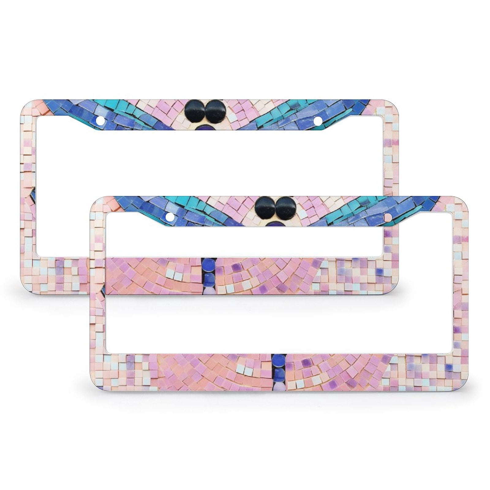 Dragonfly With Purple And Blue License Plate Cover 2 Pieces Vintage ...
