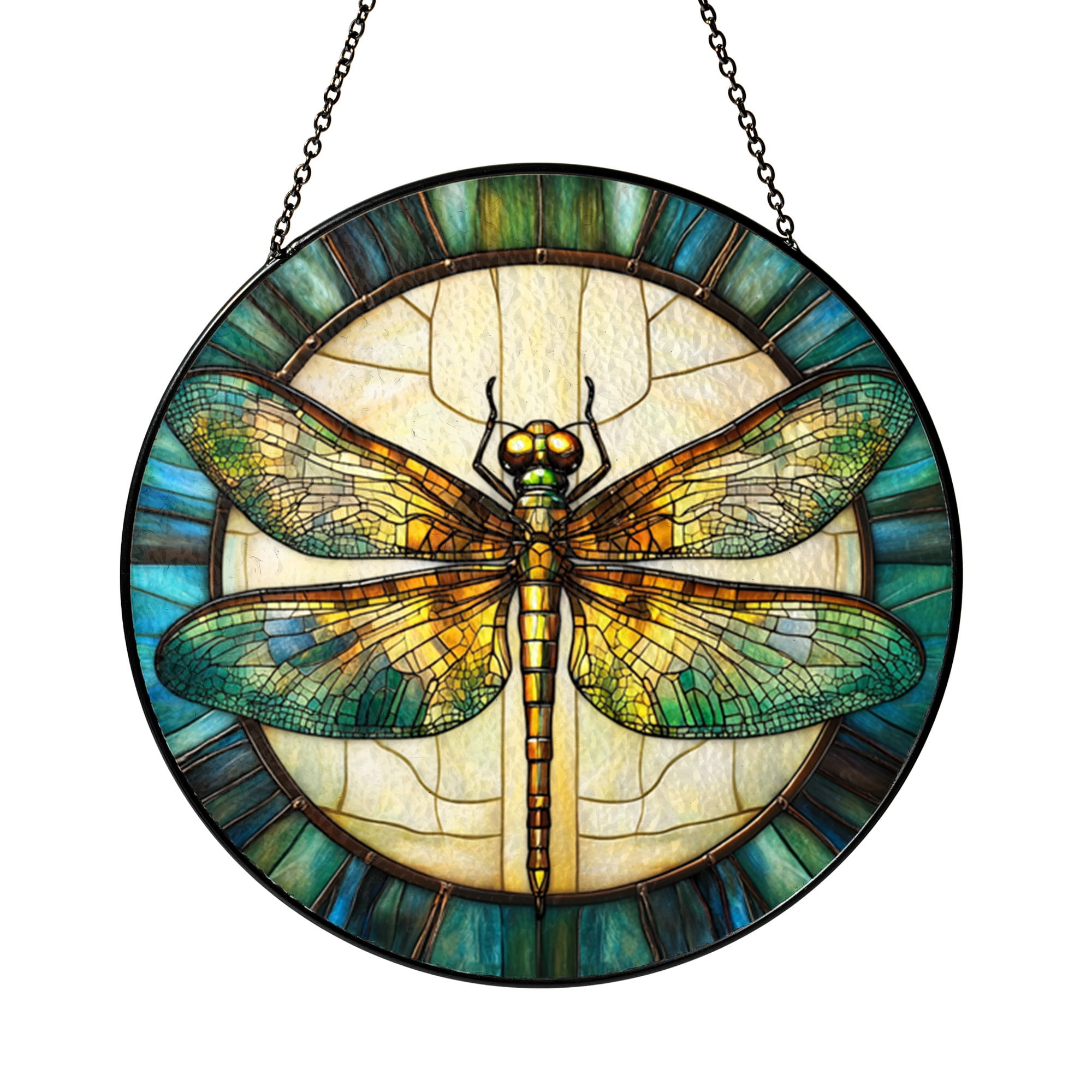 Dragonfly and Lavender Stained Glass Suncatcher – Floral Garden Window ...