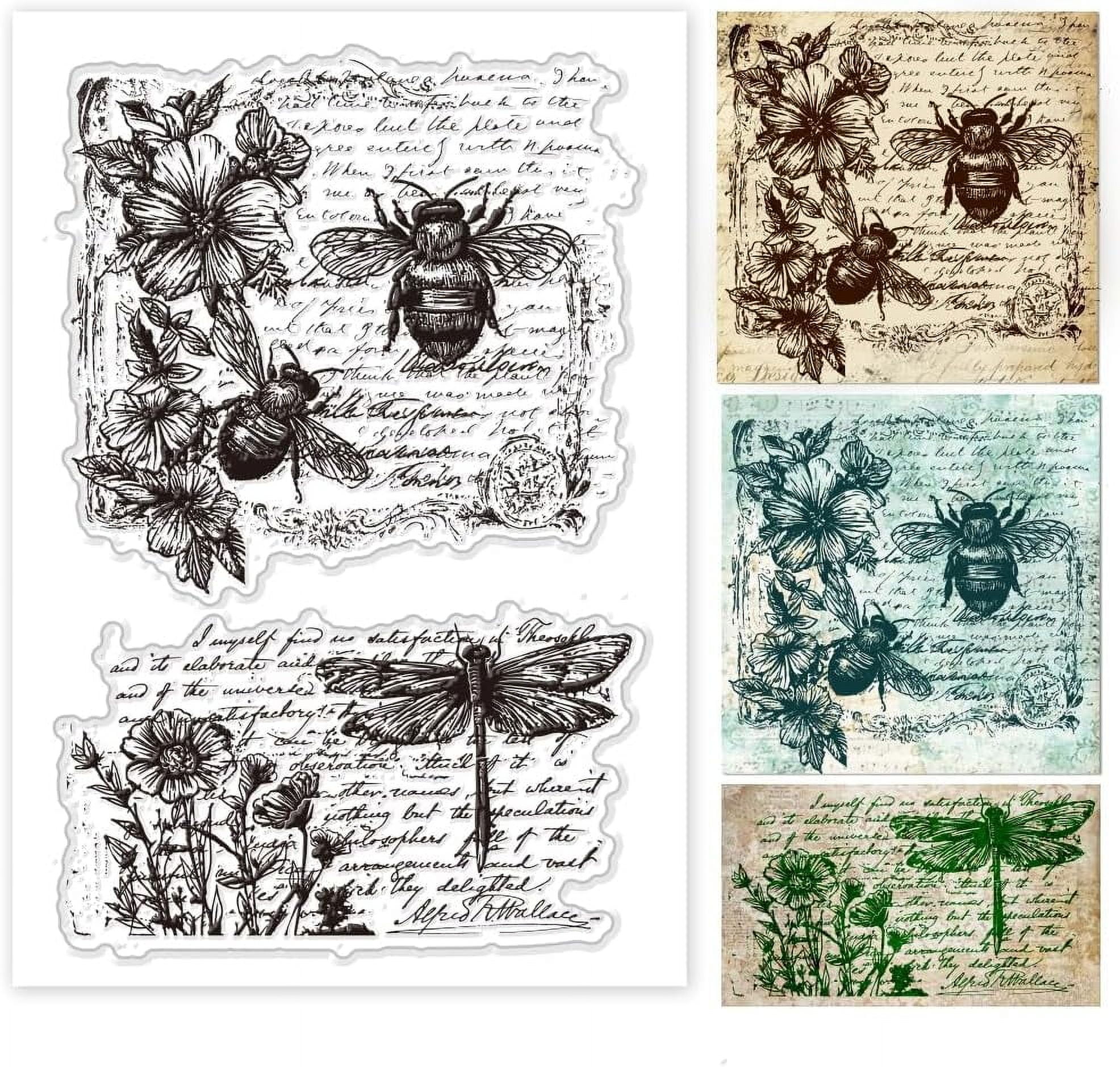 Dragongfly Texture Clear Stamps Bee Transparent Stamp Decorative Clear ...