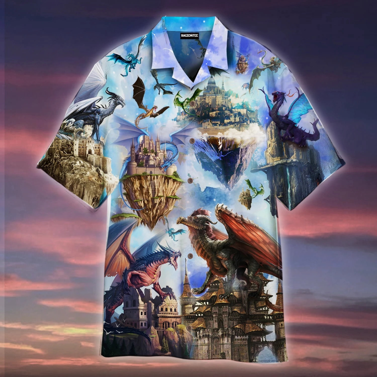 Dragons Are Flying Above The Castles Hawaiian Shirt - Walmart.com
