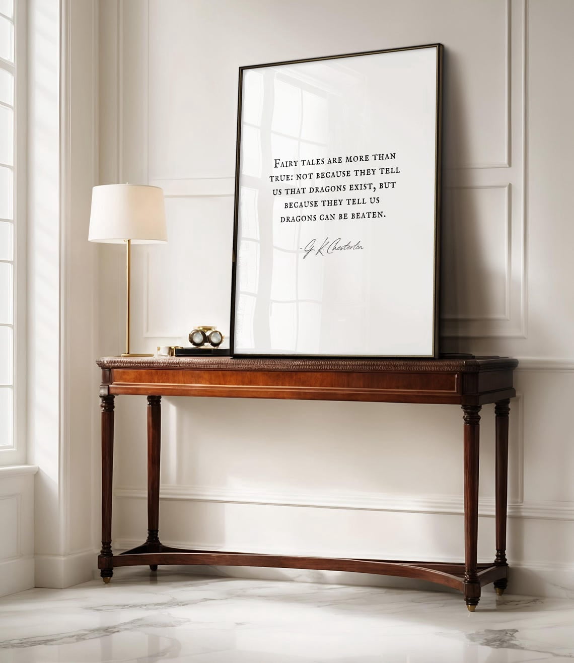 Dragons Can Be Beaten GK Chesterton Quote Print Literary Wall Art Decor ...