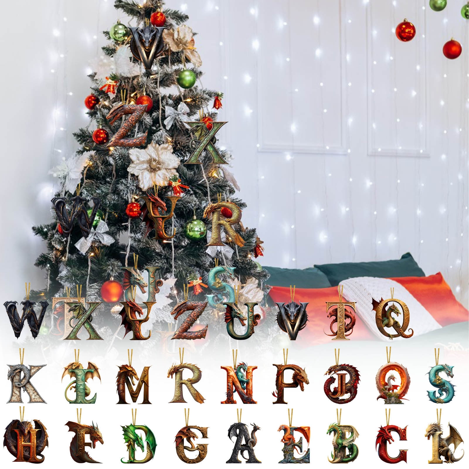 Dragons Christmas Pendants Christmas Alphabet Decoration Dragons ...