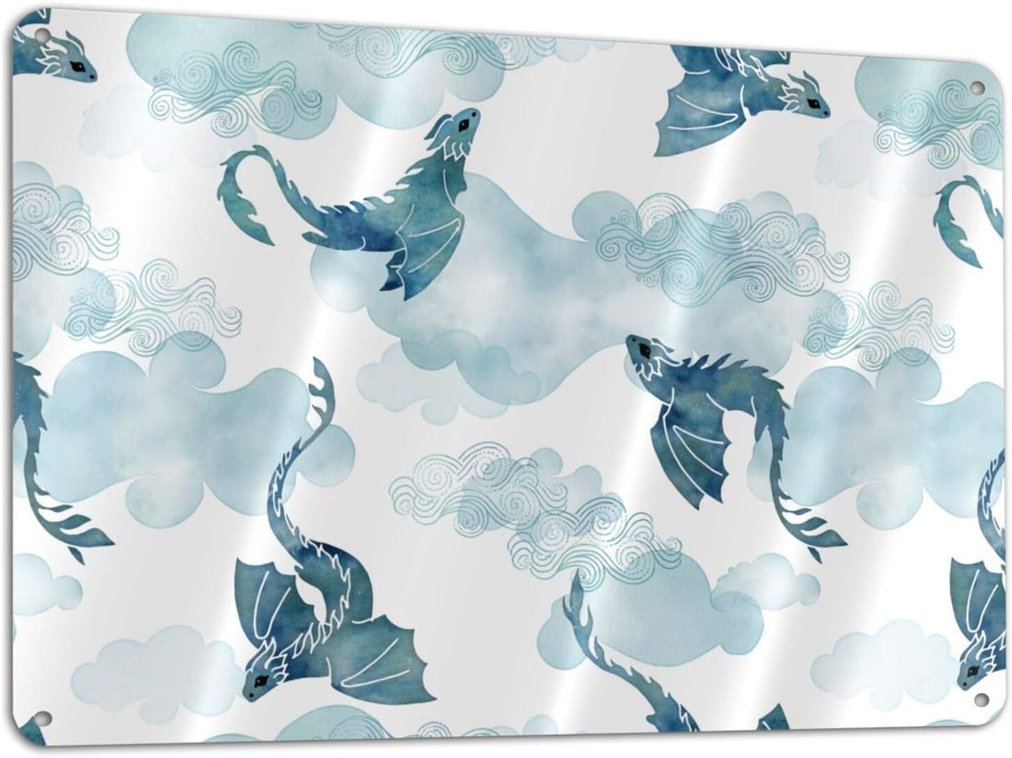 Dragons Clouds Blue Tin Signs Wall Decor for Bars,Restaurants,Cafes ...