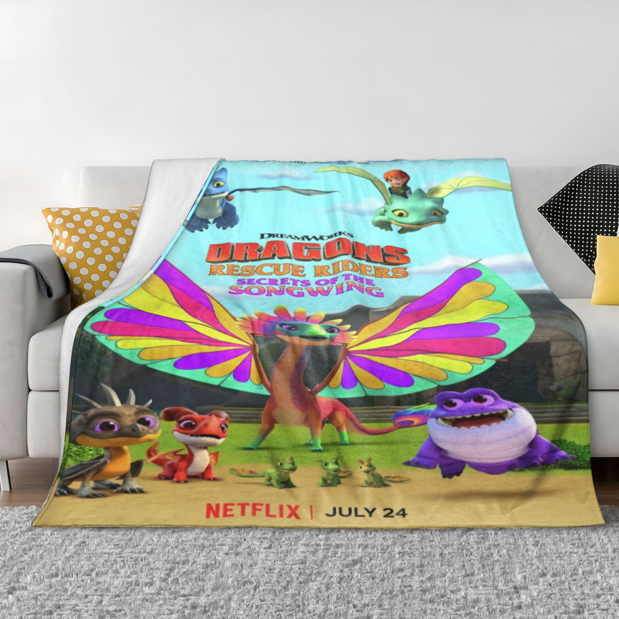 Dragons Rescue Riders 1 Throw Blankets 50"X40" Lightweight Cozy Soft ...