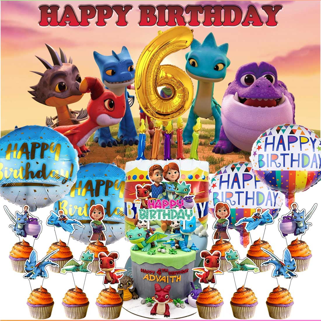 Dragons Rescue Riders Party Supplies Decor 6th Kit Balloons Birthday ...