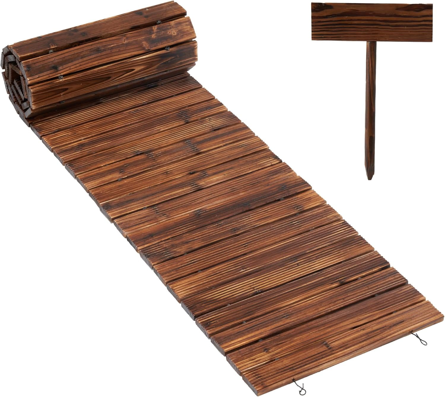 Dragosum 8FT Garden Pathway Wooden Walkway, Outdoor Path Straight ...