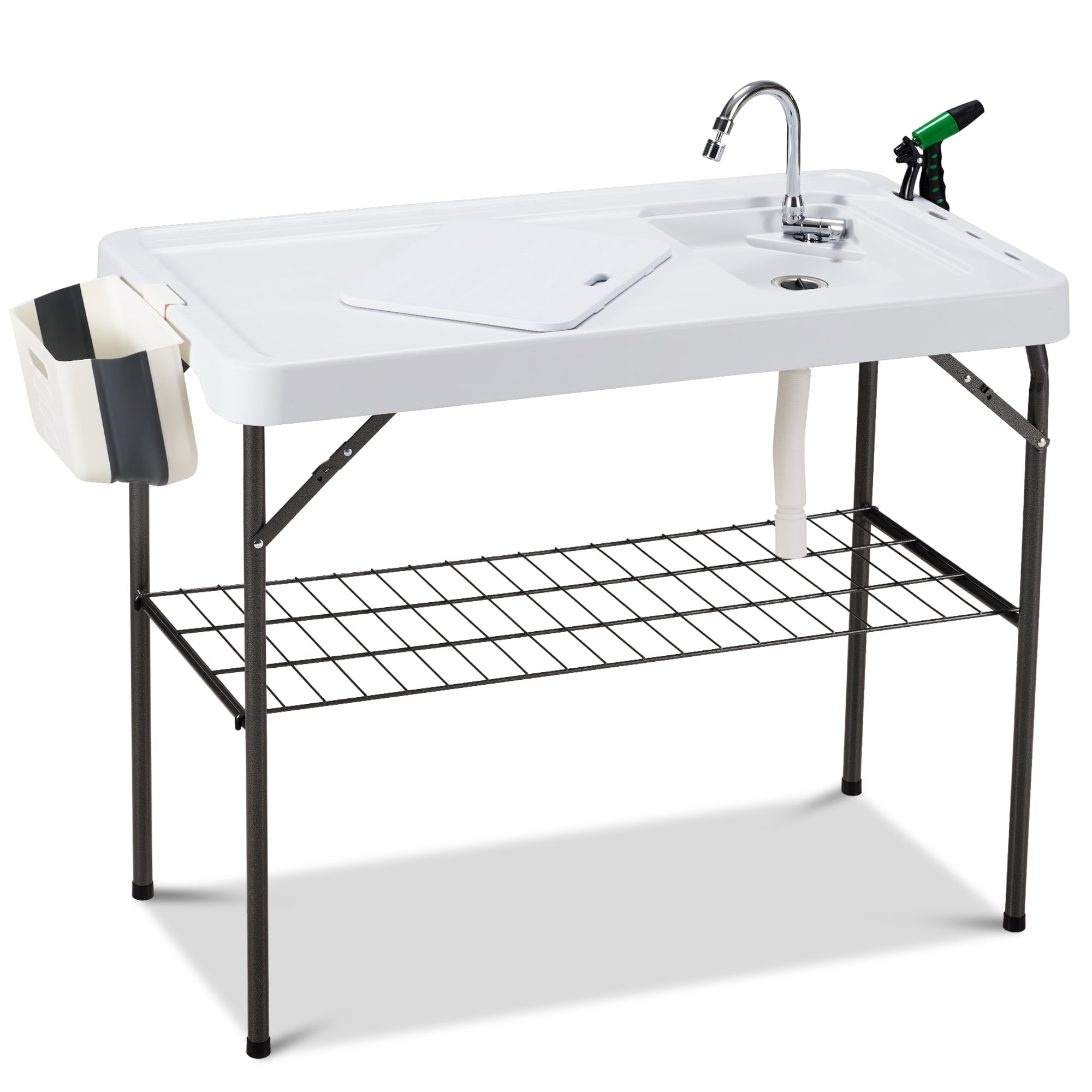 Dragosum Outdoor Sink Fish Cleaning Table Portable Camping Table with ...