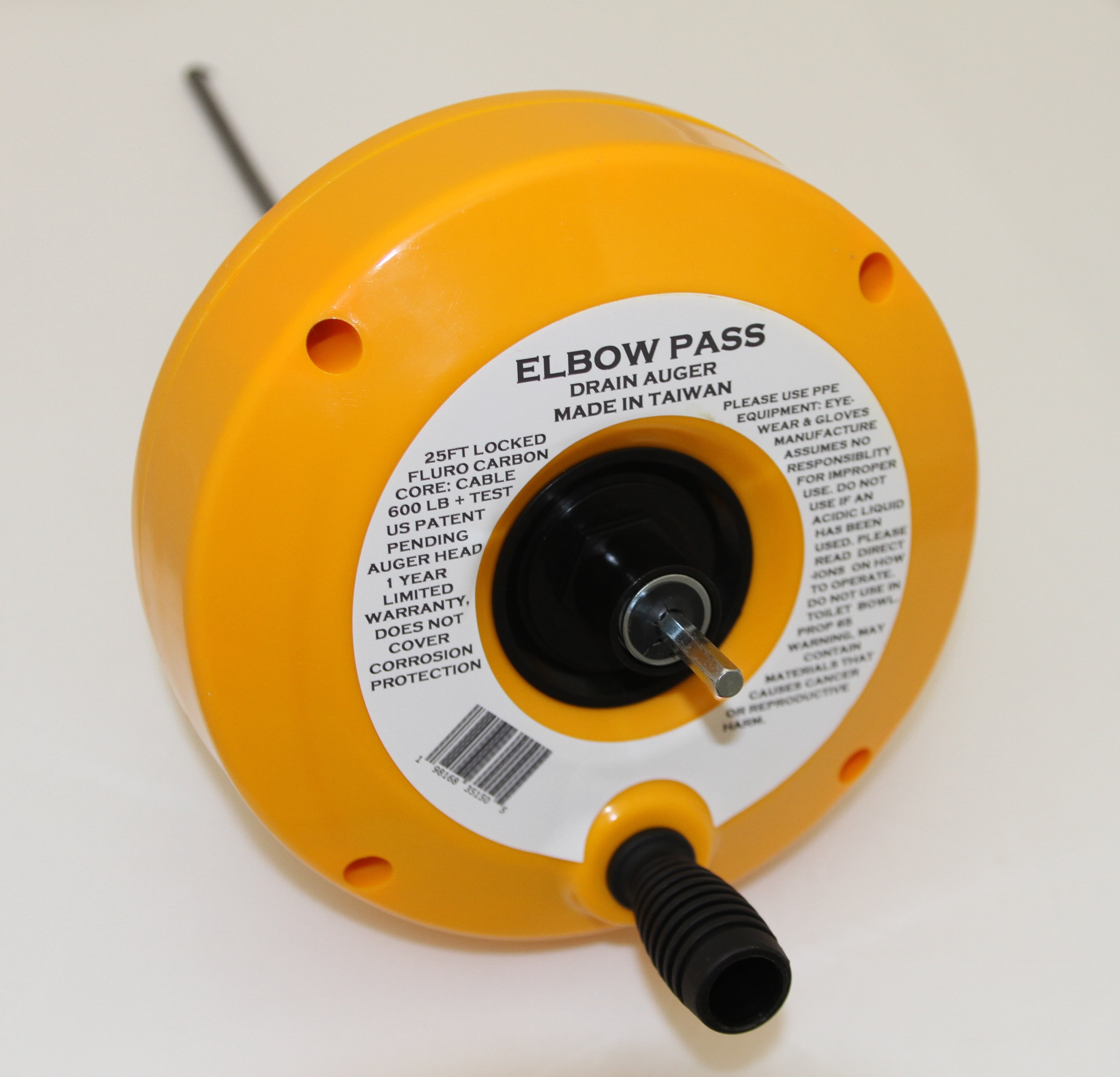 ELBOW PASS Drain Snake, 25' Cable, Kink Resistant, 600 lbs Rated ...