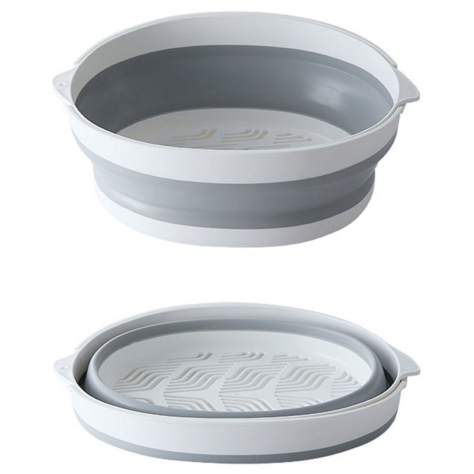 Drain Basket Double Thicken Folding Kitchen Hollow Rice Washing Plastic ...