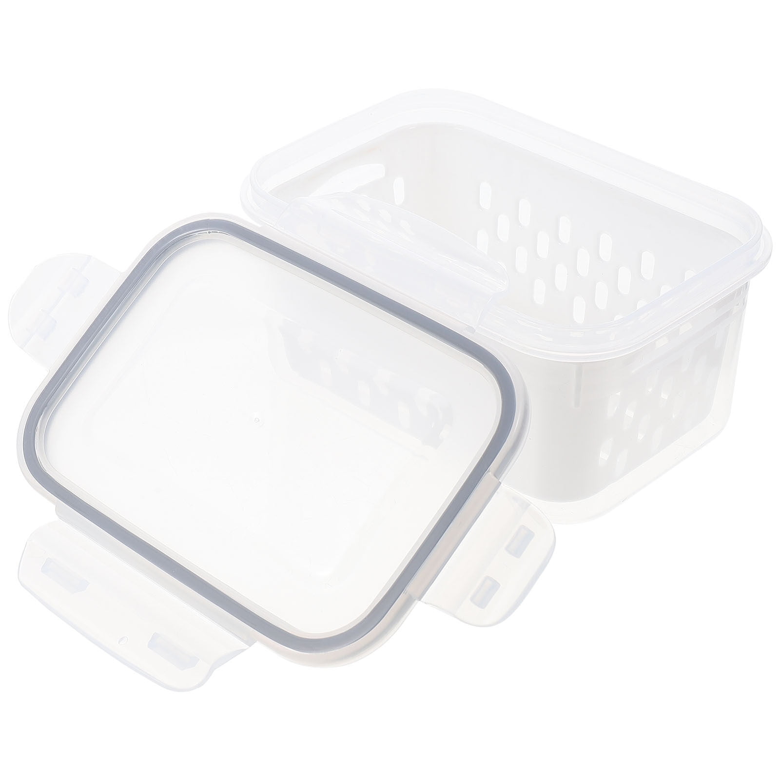 Drain Basket Storage Box Fridge Organize Clear-see Container ...