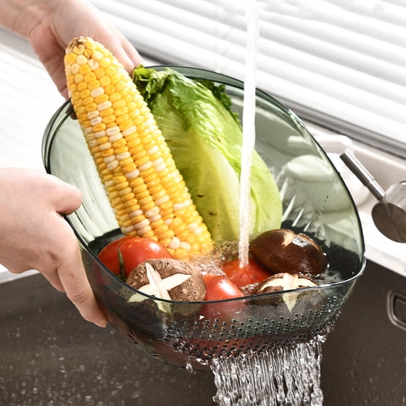 Drain Basket Vegetable Washer, Transparent Pet Mesh, Kitchen Food ...