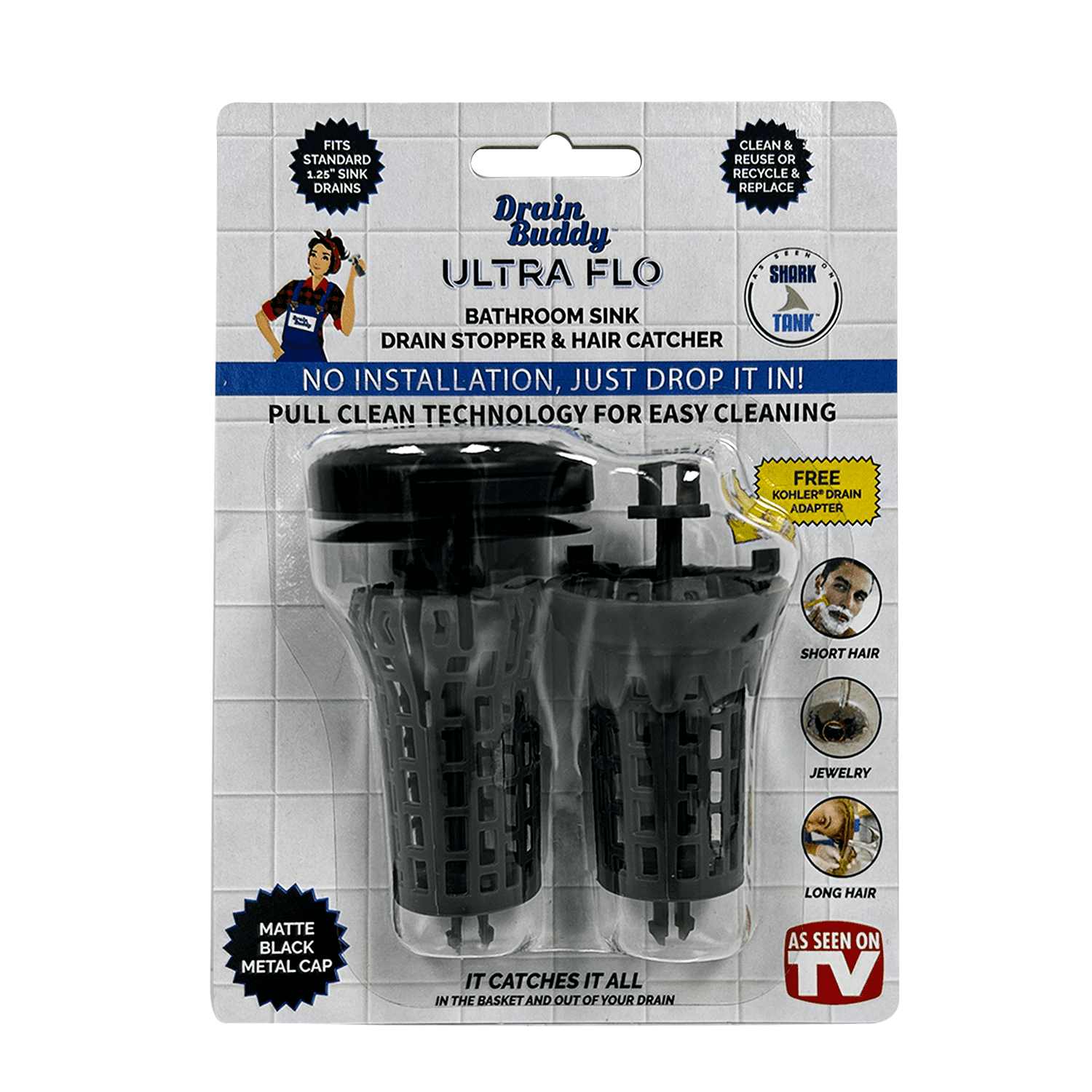 Drain Buddy Ultra Flo Sink Matte Black - Walmart.com