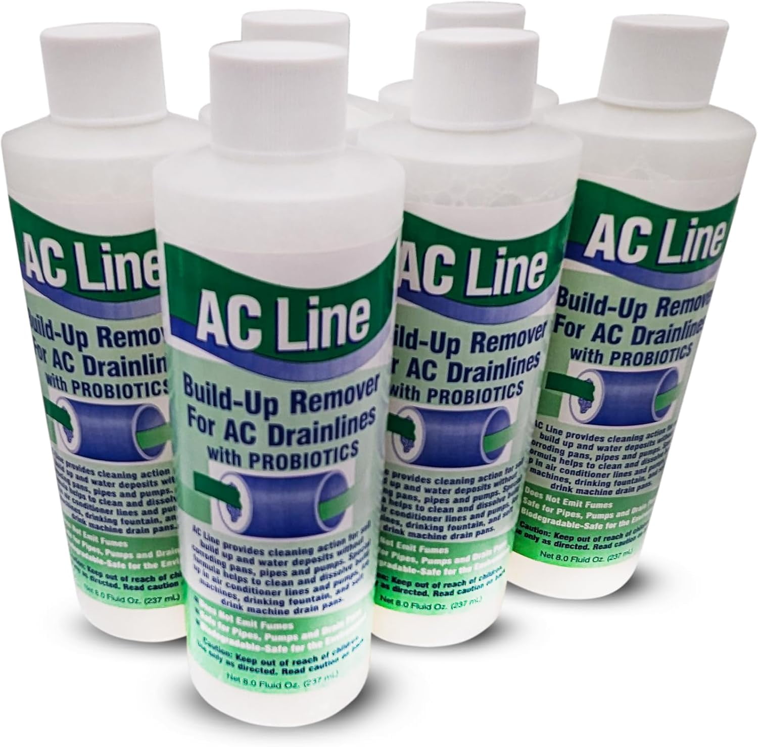 Drain Cleaner - 6 Pack / 18 Month Supply - Cleans HVAC drain lines, AC ...