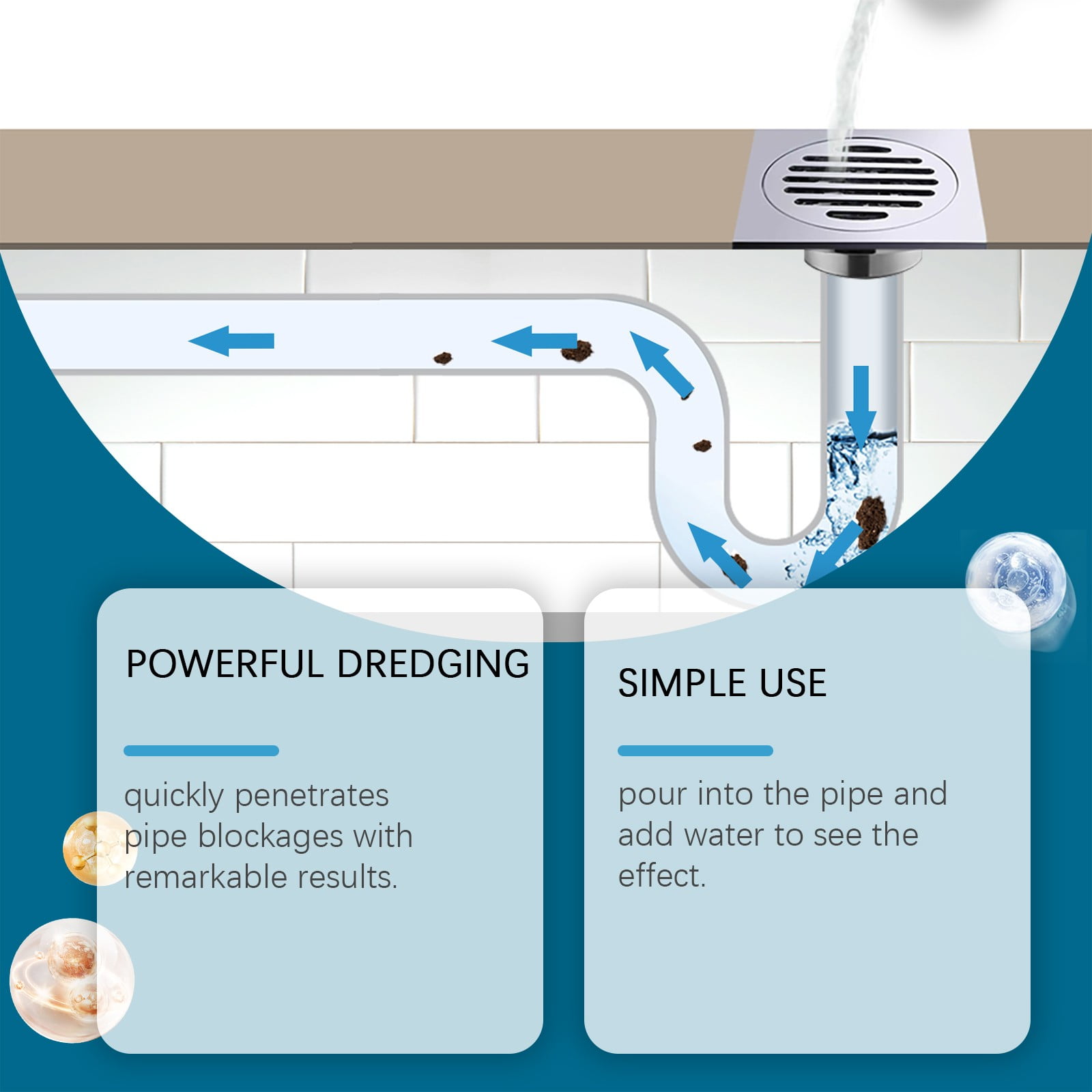 Drain Cleaner, Clog Remover, Powerful Drain Opener Powder, Non ...