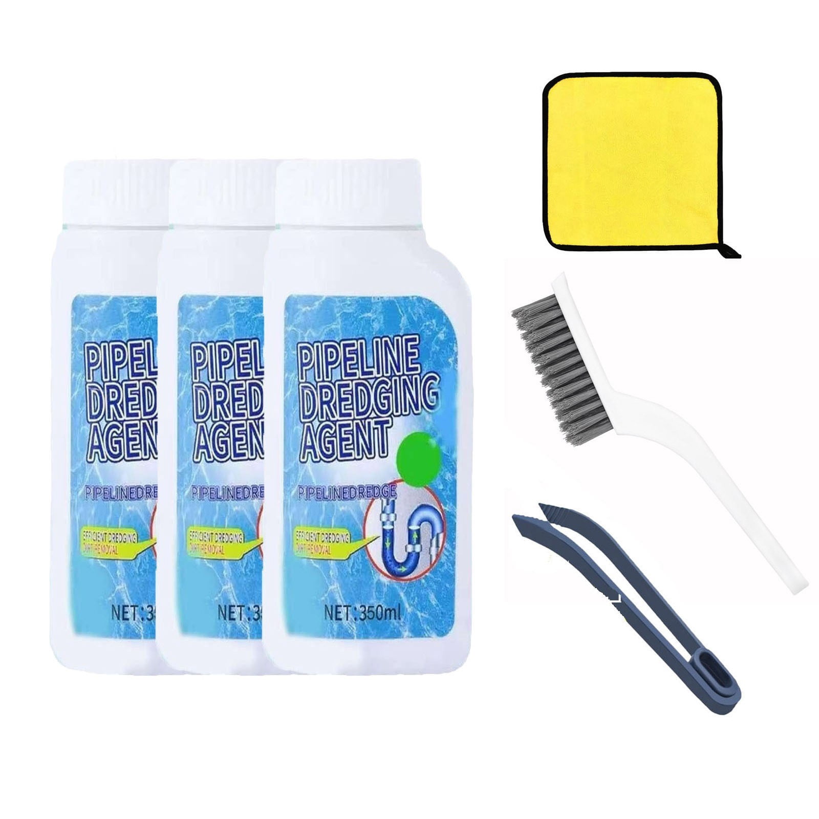 Drain Cleaner Kit - 1 Bottle Clog Remover + Tools for Sinks, Showers ...