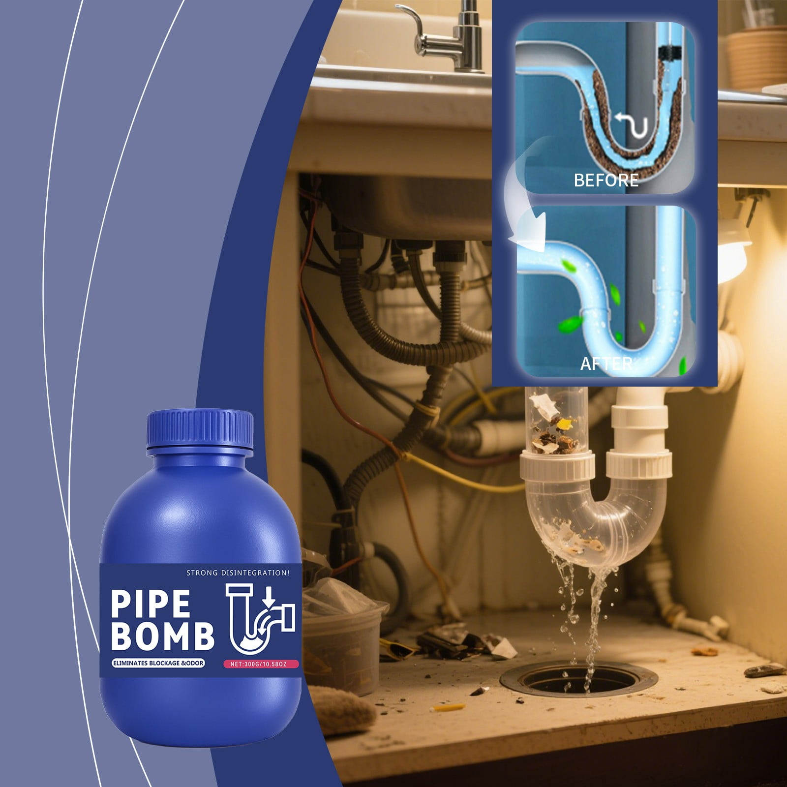 Drain Cleaner for Kitchen Sink, Powerful Unclogging, Professional-Grade ...