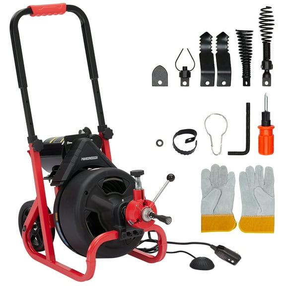 Drain Cleaning Machine 100FT, Sewer Snake Auger Auto Feed - Walmart.com