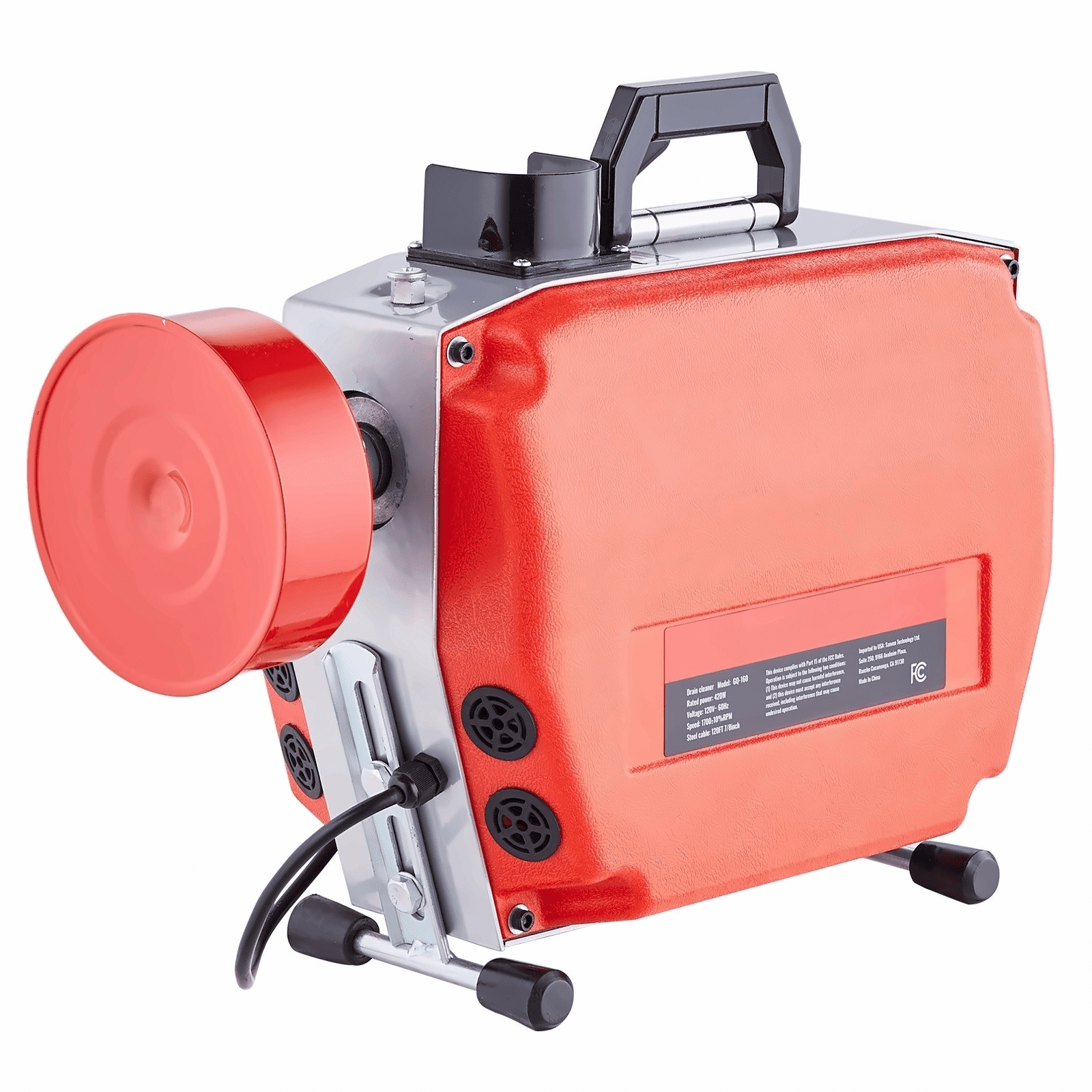 Drain Cleaner Machine 120FT x 7/8", 420W Sewer Snake Auger - Manual ...