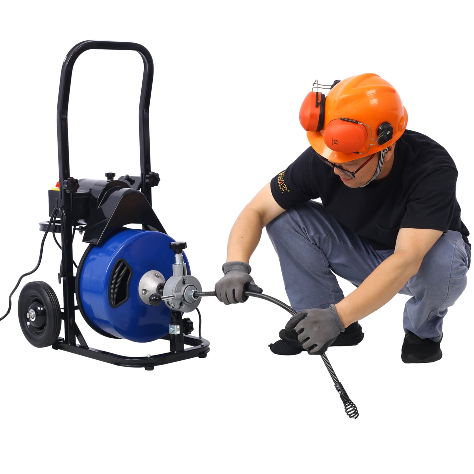 Drain Cleaner Machine, 50FT Long 1/2" (4) Electric Drain Auger, Sewer ...